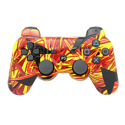 Yellow Graffiti Playstation Game Controller Lithiumion Rechargeable Battery Built - In