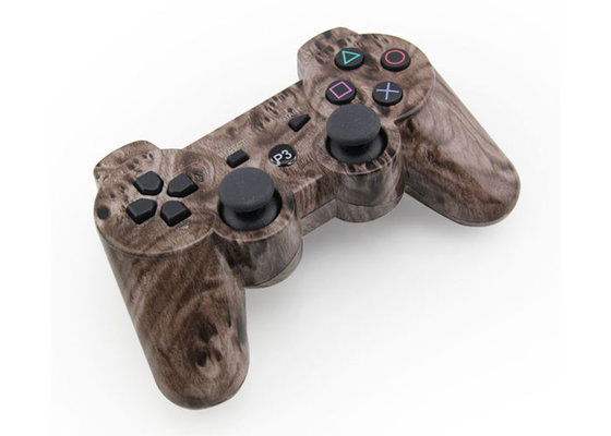 Brown Wood Grain SNES Wireless Controller , SNES Bluetooth Game Controller For PS3