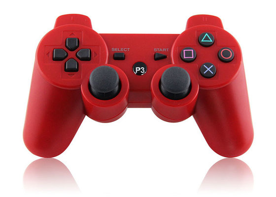 Red Bluetooth Playstation 3 Controller Gamepad Six Axis Sensor Double Motor Vibration