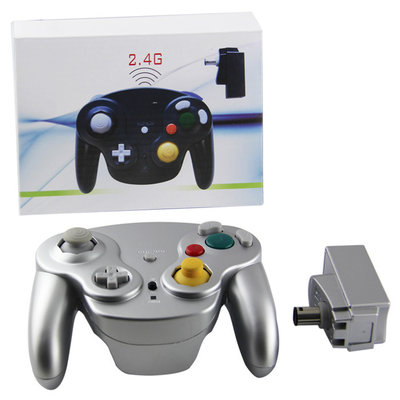 Wifi 2.4GHz Wireless Wired Gamecube Controller ABS Material Silver Color For NGC