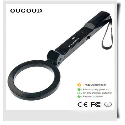 Black Portable Metal Detector Plastic Foldable For Railway Stations