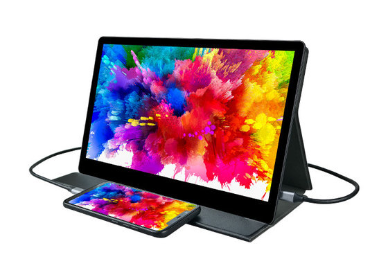 IPS Type C HDMI 13.3" Portable Monitor Touch Panel Built In Speaker For Laptop