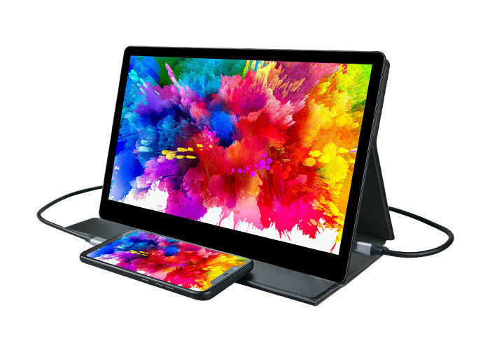 Black Color USB C Portable Monitor Plastic Case Low Power Consumption