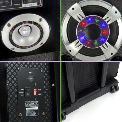 Lightweight Stage Portable Speaker System On Wheels / Bluetooth Trolley Speaker