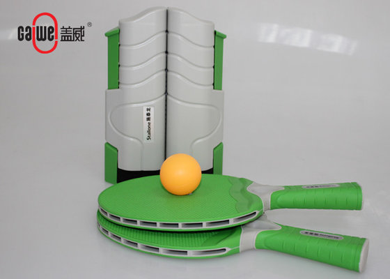 Green Kids Table Tennis Set , Waterproof On The Go Ping Pong Travel Set