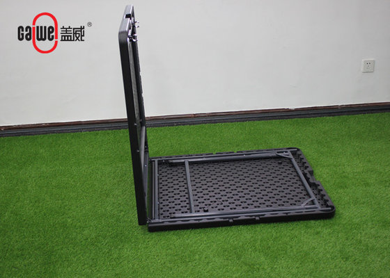 Adjustable Plastic Folding Tables Portable Plastic Kitchenware Black Color