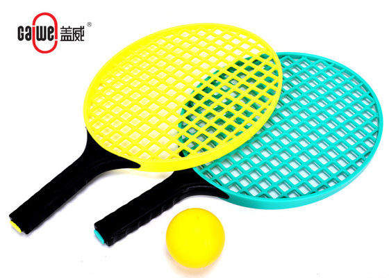 Silk Screen 413mm Plastic Tennis Racket PU Ball For Beach Game Water Resistant