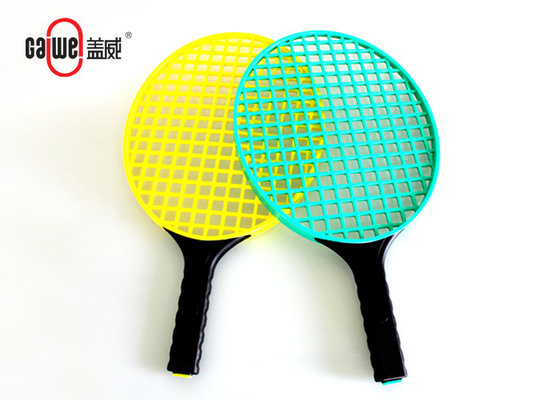 Silk Screen 413mm Plastic Tennis Racket PU Ball For Beach Game Water Resistant