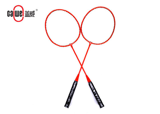 Gym / Playground Light Weight Badminton Racket Red Color Weather Resistant