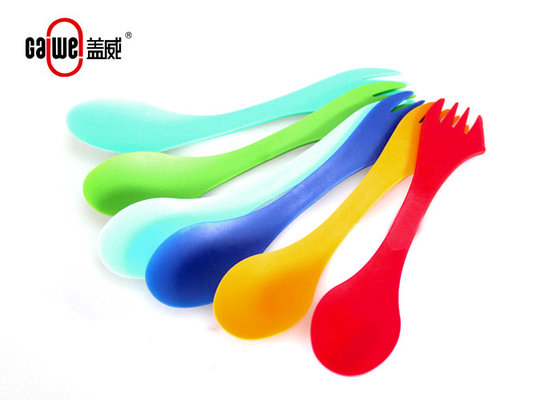 Ice Cream Spoon Knife And Fork Combined For Hikers / Scouts PP Material