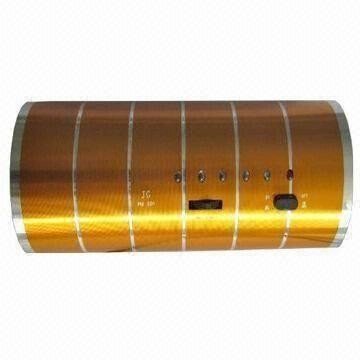 V2.1 + EDR Cylinder Speaker, Built-in Bluetooth and FM Radio Function