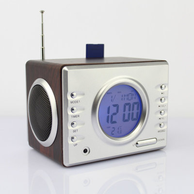 Radio function Wooden Speaker For Connect 3.5mm stereo audio cable