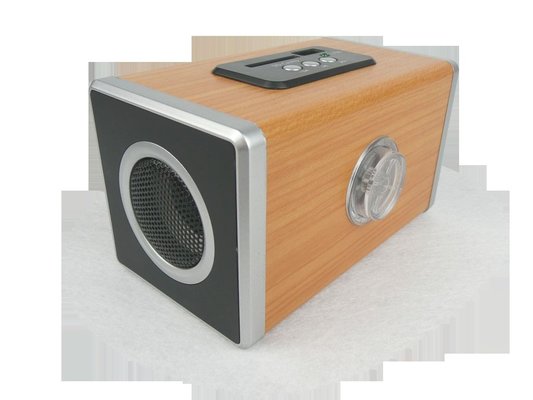 Colorful Light 3.5mm Audio Wooden Speakers With USB FM For Laptop
