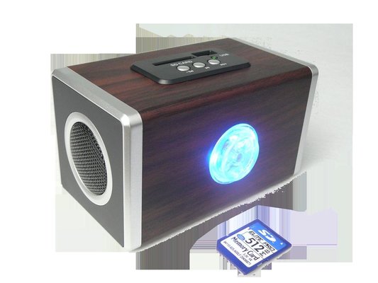 Colorful Light 3.5mm Audio Wooden Speakers With USB FM For Laptop