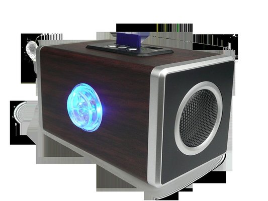 Colorful Light 3.5mm Audio Wooden Speakers With USB FM For Laptop
