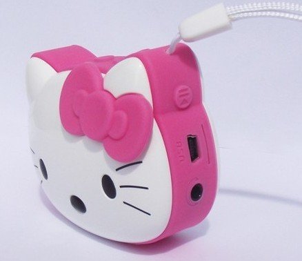 Lovely Hello Kitty Portable Speakers For Cell Phones With FM Radio