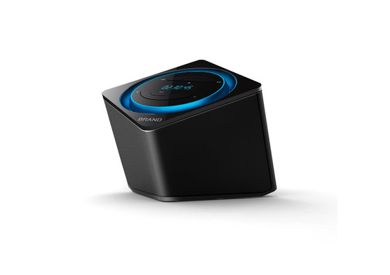 FM Radio Bluetooth Portable Speakers For Cell Phones Black With Synchronous Display Lyrics