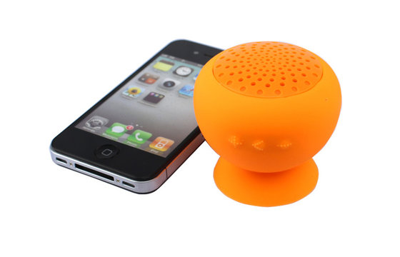 Silicone Sucking Cup Portable Iphone Bluetooth Speaker With Led Indicator