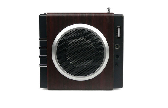 Radio function Wooden Speaker For Connect 3.5mm stereo audio cable
