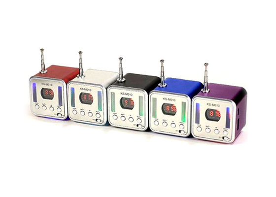 White Mini Wireless Cell Phone Speakers , MP3 Music LED Digital Speaker With USB / TF / FM