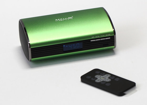 Metal Case Mini Wireless Speaker for iPhone with FM Radio , Remote Controller , Clock