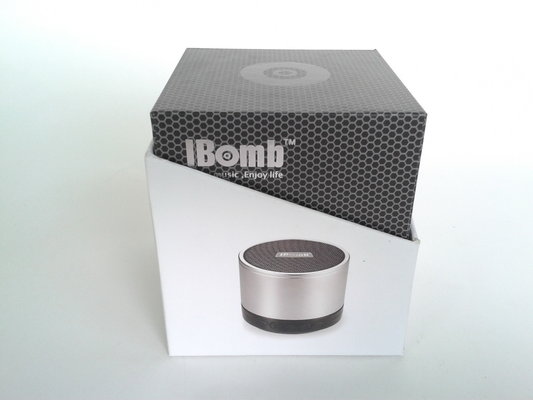 Rigid Mini Bluetooth Speaker Electronics Packaging , Hot Stamping Coated Paper Packaging With EVA Foam