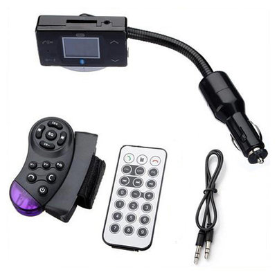 Bluetooth Car Kit Vehicle FM Transmitter MP3 Player Steering Wheel Controller Support SD / MMC Card