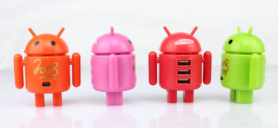 Gelbe/Rote/Schwarzes Andriod-Roboter NABE/Usb trieb drahtlose Nabe der Naben-/Usb mit 3 USB-Porten an