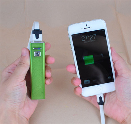Portable Lipstick Mobile Power Bank 2600mah external Metallic for iPhone