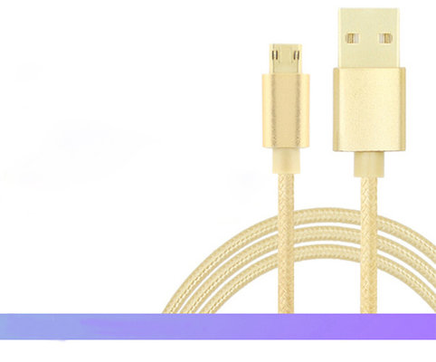 Nylon Braided Micro USB Data Cable With Aluminum Housing Android Devices Suit