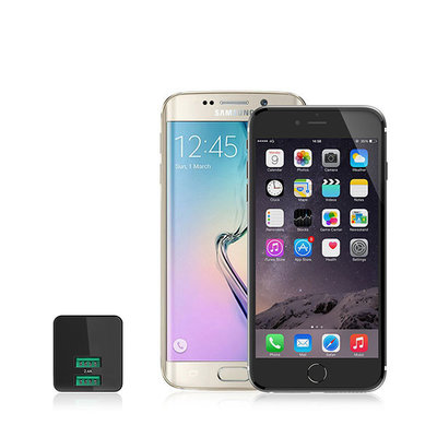 Most Slim 2.4A Dual USB Wall Charger With Foldable US Plug USB 2.0 Connector