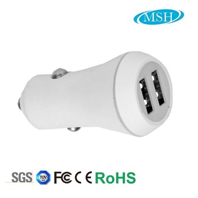 Double USB Car Charger With CE ROHS FCC Certification IC Chip Safety Fuse