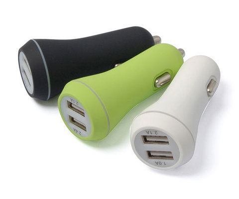 Portable Double USB Car Charger For IPhone Android 5V 3.4A / 4.2A Output