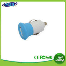 Mini Dual Color CE,ROHS,FCC 5V  2.4A Single USB Car Charger for Smart Devices
