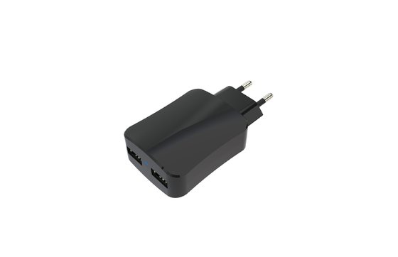 EU Plug Dual Port USB Wall Charger , CE ERP LVD ROHS Certs Dual Wall Charger