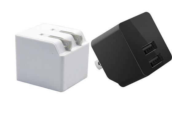 ETL / UL Certified USB Wall Charger Mini Size Foldable Plug Two Ports