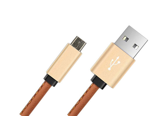PU Leather Knitted Micro USB Data Cable Charging Syncing Micro USB Connector