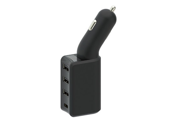 Car USB Type C Fast Charger With 1 Type C 3 USB A  DC 5V, 3A Output