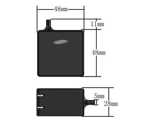 18 Watt Dual Port AC Charger , Built In Cord AC 100-240V USB C Phone Charger