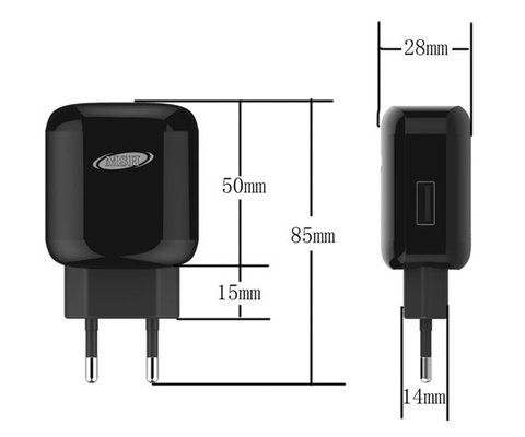 18W Double Port USB Type C Charger USB C Port Built In Type C Cord
