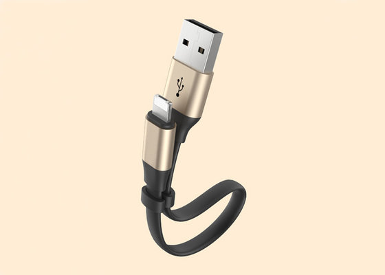 One Plug Reversible Micro USB And Lightning Flat Cable For Android / IPhone