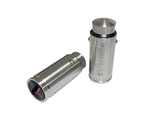 Stainless Steel Single Port Universal Mobile Phone Car Charger 3A / 9V 2A