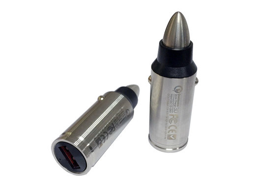 Armor Piercing Single Port QC3.0 Fast Charging Car USB Charger Bullet Shaped
