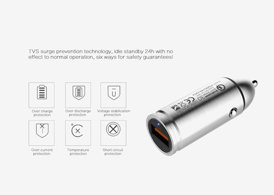 Metal In - Car Usb Vehicle Charger Adapter / Silver Usb Portable Charger