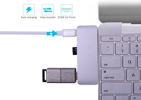 PD Macbook Pro USB Type C Hub , portable Apple Macbook Usb C Hub current protection