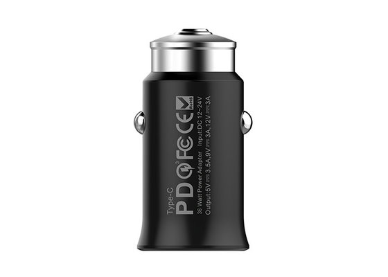 Stainless Steel USB C Car Charger with PD 3 Amp / 36 Watt for Galaxy , MacBook , iPhone