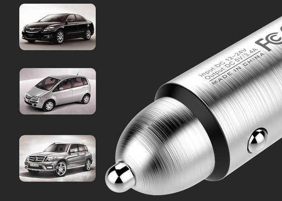 Fast 12v Dual Port Usb Car Charger Adapter / In Car Phone Charger 3.1A 4.8A