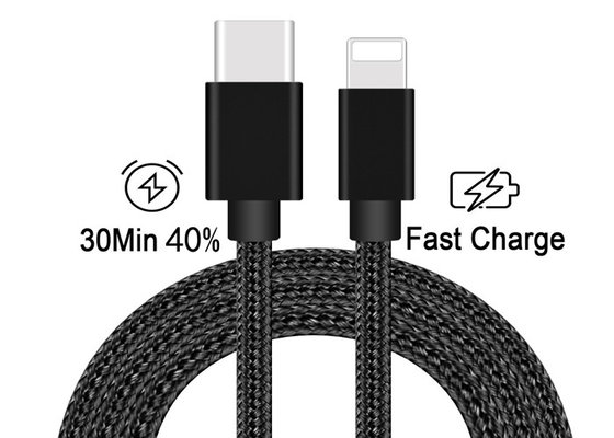Gold Color Fast Charging Usb C To Lightning Cable For Iphone X / 8 / 8 Plus