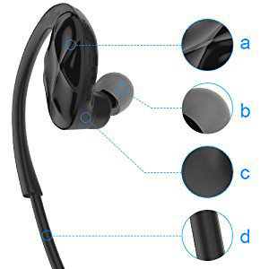 Bluetooth 4.2 Headset Ultra-light Wireless Sport MP3 Headphones with MIC and Volume Control, Built-in 8GB Memory, Sweatp