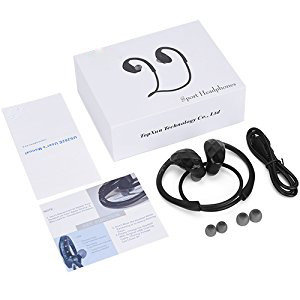 Bluetooth 4.2 Headset Ultra-light Wireless Sport MP3 Headphones with MIC and Volume Control, Built-in 8GB Memory, Sweatp